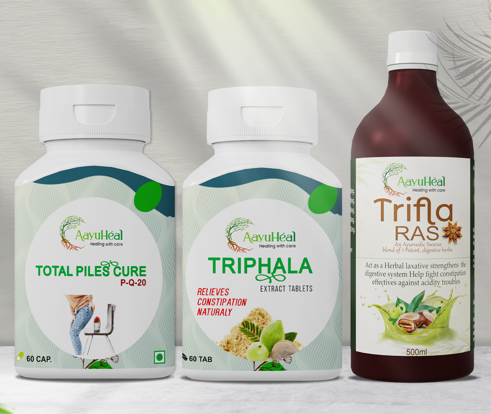 Piles Care Kit – Piles Cure Veg Capsules + Triphala Tablets + Trifla R ...